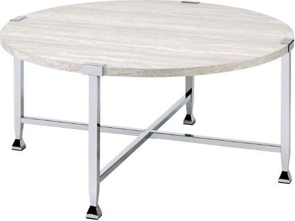Simplie Fun Brecon Coffee Table, White Oak &Chrome - ShopStyle