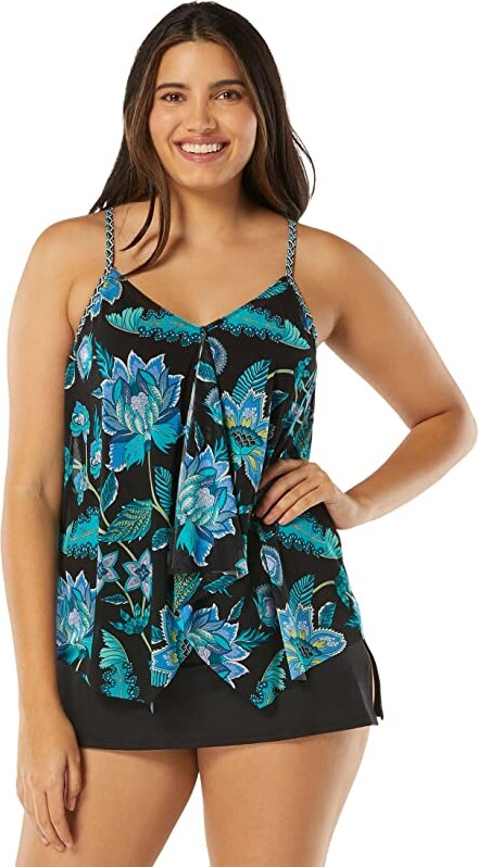 BEACH HOUSE Vineyard Floral Kerry Mesh Layer Tankini - ShopStyle Two ...