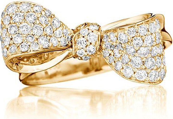 Mimi So Petite Bow 18K Yellow Gold Diamond Ring - ShopStyle