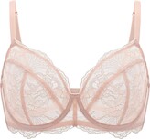 DOBREVA Women's Lace Bra See Through Plunge Sheer Bras Underwire Sexy Plus Size Minimizer ...