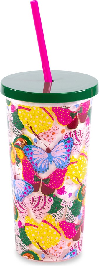 ban.do Sip Sip Berry Butterfly Tumbler with Straw - ShopStyle