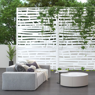 Miruo 6.5 ft. H x 4 ft. W Laser Cut Metal Privacy Screen - ShopStyle ...