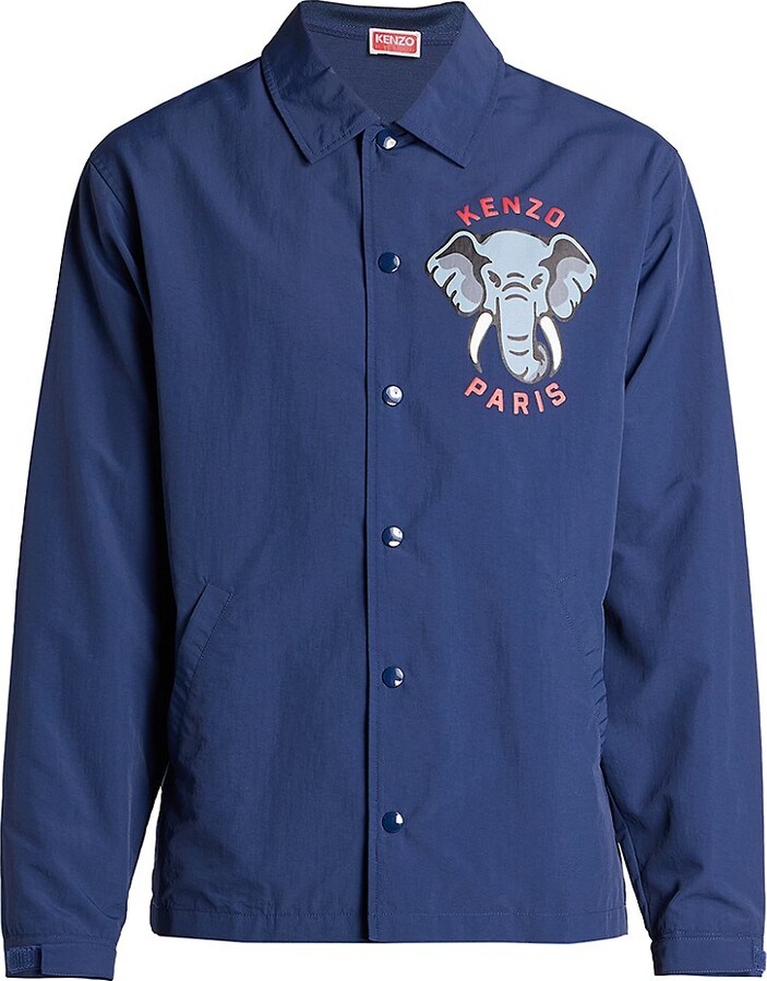 Kenzo Logo Elephant Coach Jacket - ShopStyle