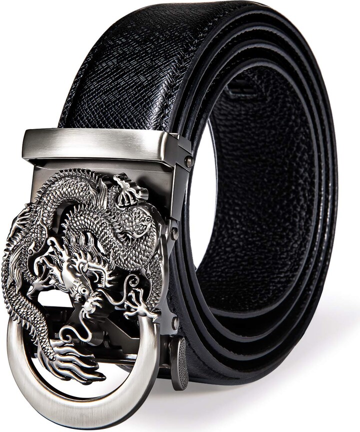 Barry.Wang Dragon Belt for Men Genuine Leather with Automatic Buckle ...