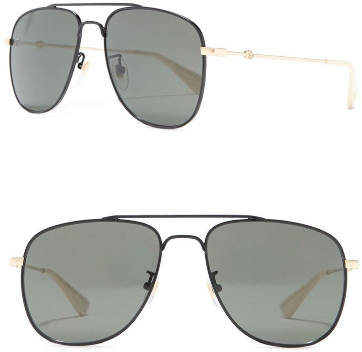 Gucci 57mm Square Aviator Sunglasses - ShopStyle