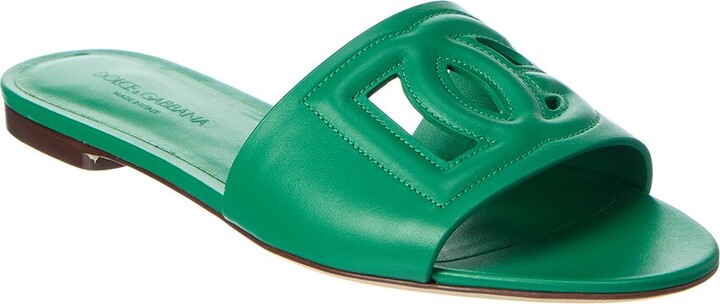 Dolce & Gabbana Logo Leather Sandal - ShopStyle