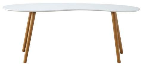 Oslo Bean Shaped Coffee Table White/Bamboo - Breighton Home - ShopStyle