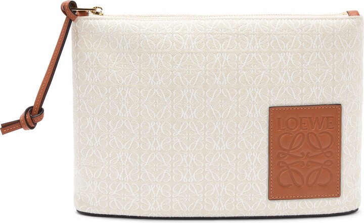 Loewe Luxury Oblong pouch in Anagram jacquard and calfskin - ShopStyle ...