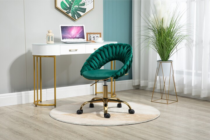 EDWINRAY Modern Computer Office Chair, Adjustable Swivel Chair, Velvet ...