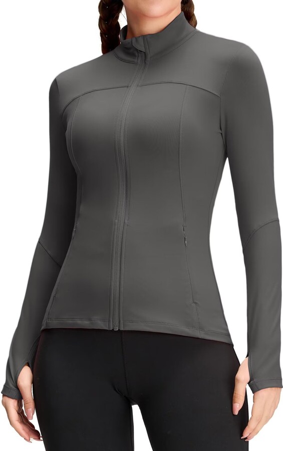 QUEENIEKE Women's Zip Up Workout Jackets - Slim Fit Cottony Soft ...