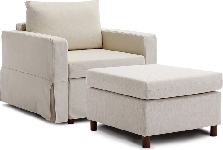 Sunmory Accent Chair with Ottoman, Living Room Chair and Ottoman Set ...