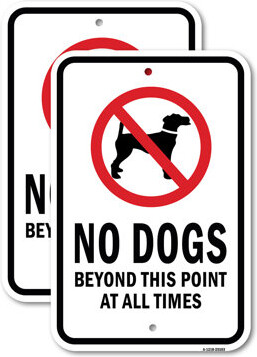 SignMission No Dogs Beyond This Point at All Times Aluminum Sign ...