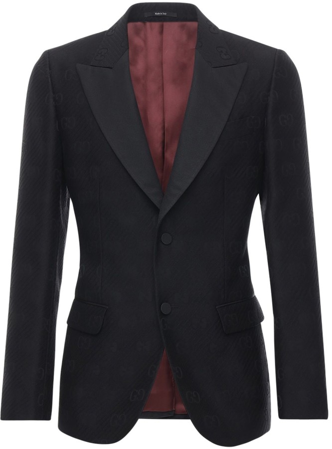 Gucci Gg Wool & Silk Jacquard Tuxedo Jacket - ShopStyle Suits