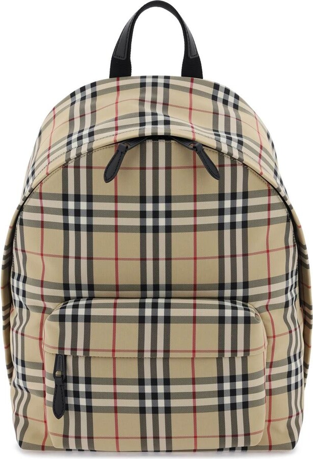Burberry check backpack - ShopStyle