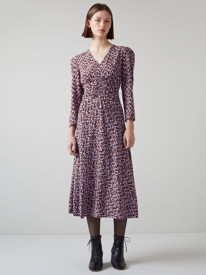 LK Bennett Gabrielle Silk Midi Dress - ShopStyle