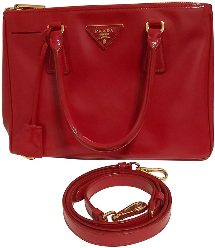 Prada Galleria Red Patent leather Handbags - ShopStyle Bags