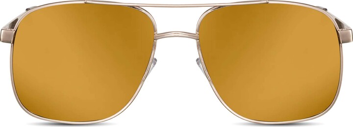 Cheapass Sunglasses Metal Macho Pilot Sunnies Golden Frame and Gold ...