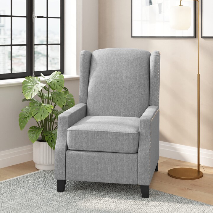 Taylor & Logan Maxfield Traditional Gray Fabric Upholstered Slim ...