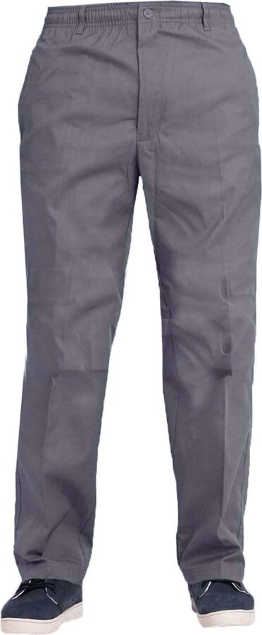 JBC Weaves Mens Smart Rugby Trousers with Elasticated Waist and Draw ...