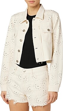 Hudson Lola Shrunken Denim Jacket in Star Studded - ShopStyle
