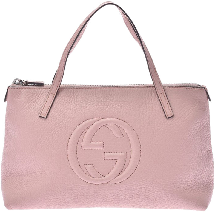 Gucci Pink Leather Soho Interlocking G Tote Bag - ShopStyle