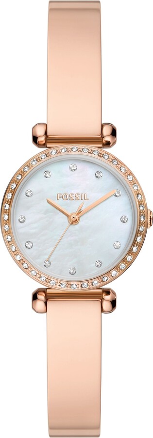 Fossil Women's Tillie Mini Three-Hand, Rose Gold-Tone Stainless Steel ...