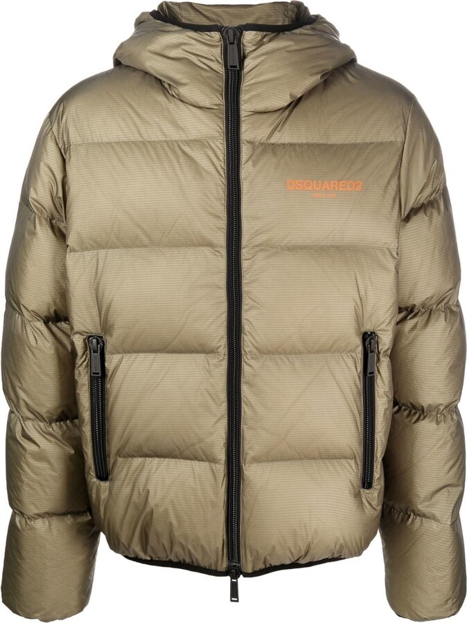 DSQUARED2 Logo-Print Padded Jacket - ShopStyle Down & Puffer Coats