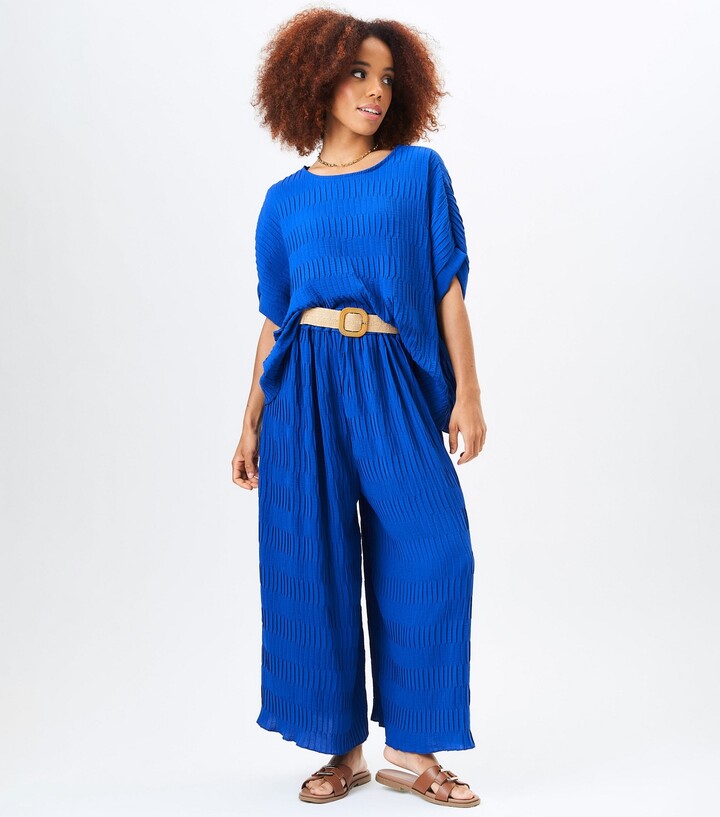 Women's Bright Blue Pleated Top Gini London - ShopStyle