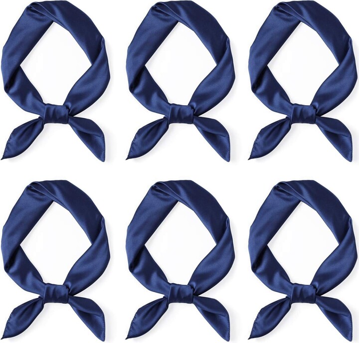 Glamorstar Satin Neck Scarf 6 Packs Square Handkerchief for Women ...