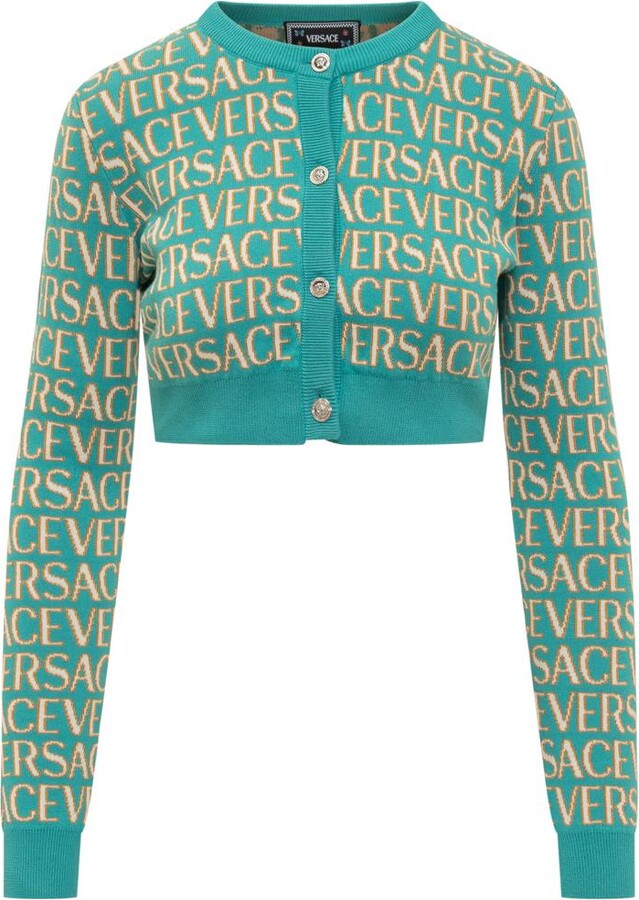 Versace All-Over Logo Cardigan - ShopStyle