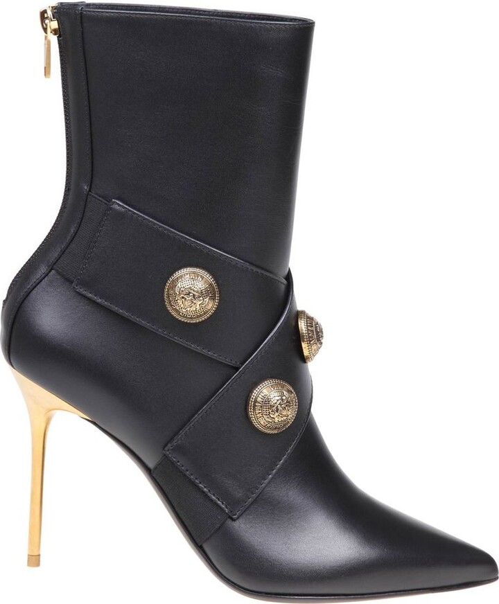 Balmain Calfskin Ankle Boot - ShopStyle