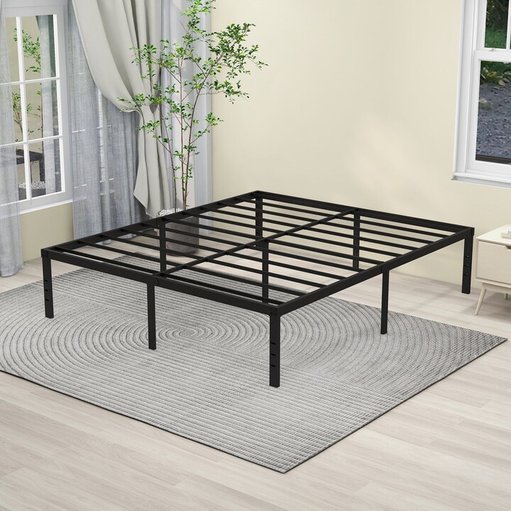 NNV 18" 3500 lbs Heavy Duty Bed Frame, Duty Steel Slat Metal Bed Frame ...