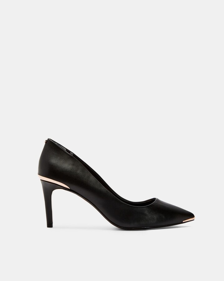 Ted Baker Pointed Toe Leather Court Shoes in Black - ShopStyle