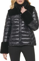 DKNY Faux Fur Trim Puffer Jacket - ShopStyle