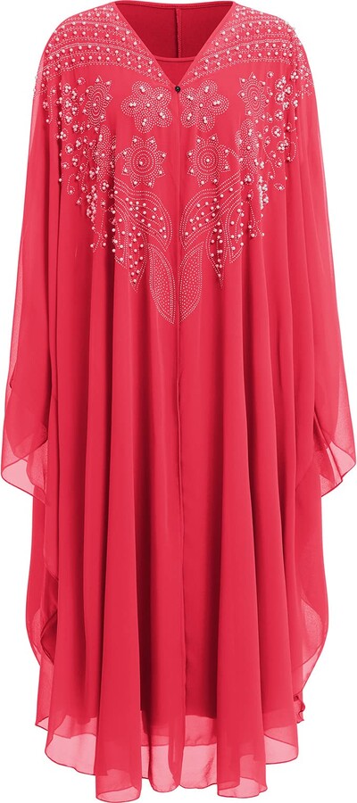 IBTOM CASTLE Women Muslim Abaya Dress Batwing Sleeve Luxury Dubai ...