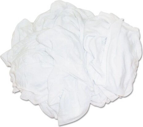 HOSPECO New Multi-Fabric Bleached White T-Shirt Rags - 25 lbs ...