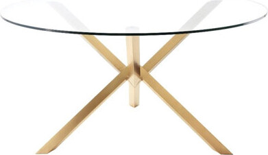 Design Garage Miranda Round Glass Dining Table With Gold Base - ShopStyle