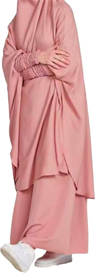 VESNIBA Muslim Islamic Dress Women Muslim 2 Piece Outfit Cloak and ...