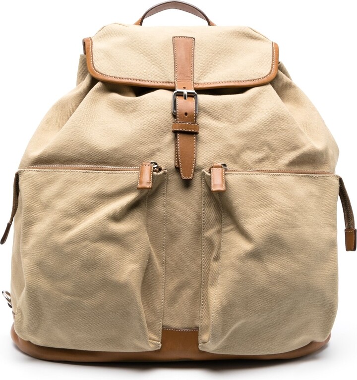 Prada Pre-Owned 2000s Triangle-Logo Two-Tone Backpack - ShopStyle