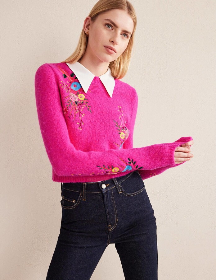 Boden Embroidered Floral Jumper - ShopStyle Sweaters