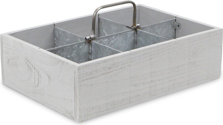 Contemporary Home Living 15" Gray Six Compartment Caddy with Divider ...
