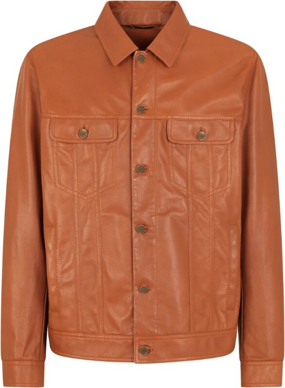 Dolce & Gabbana Button-Up Leather Jacket - ShopStyle