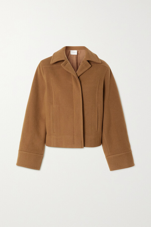 Vince Wool-blend Felt Jacket - Brown - ShopStyle