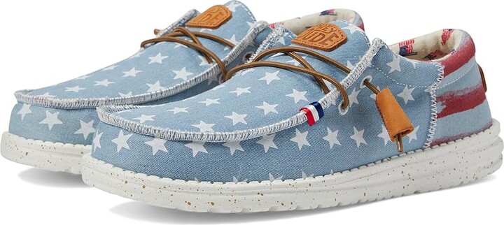 Hey Dude Wally Americana Slip-On Casual Shoes (Denim Star) Men's Shoes ...