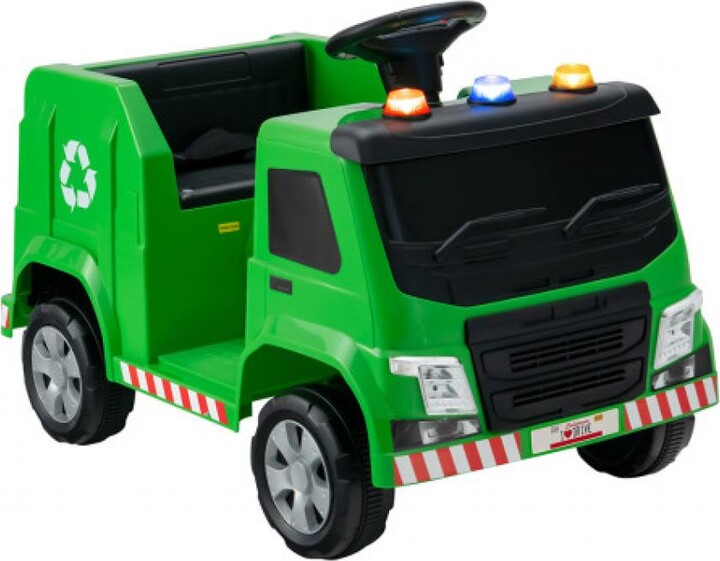 Hivvago 12V Kids Ride-on Garbage Truck with Warning Lights and 6 ...