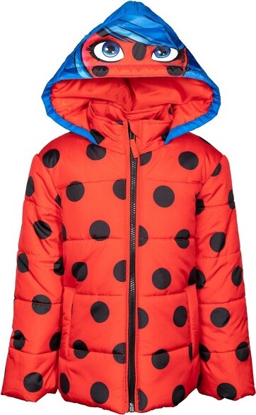 Miraculous Ladybug Little Girls Zip Up Winter Coat Puffer Jacket Red ...