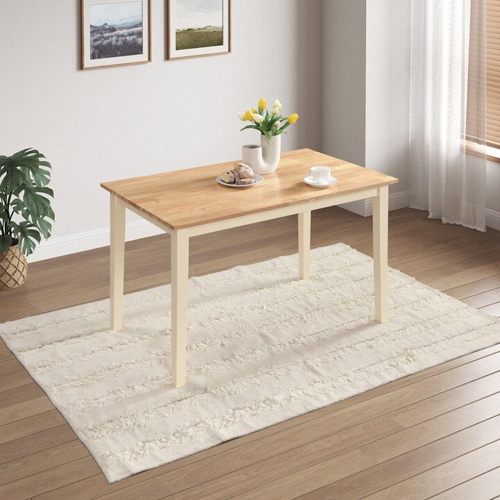 FurnitureboxUK Salcombe Small Rectangular Solid Wood Dining Table With ...