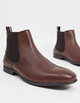 Ben Sherman chelsea boots in brown leather - ShopStyle