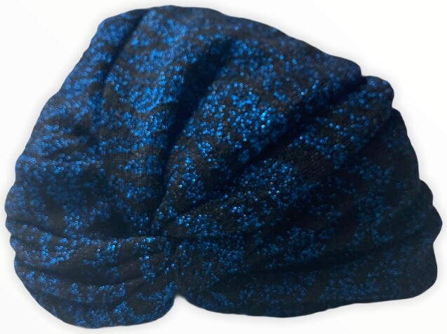 Maria Aristidou Women's Blue / Black Luna Moon Turban - ShopStyle Hats