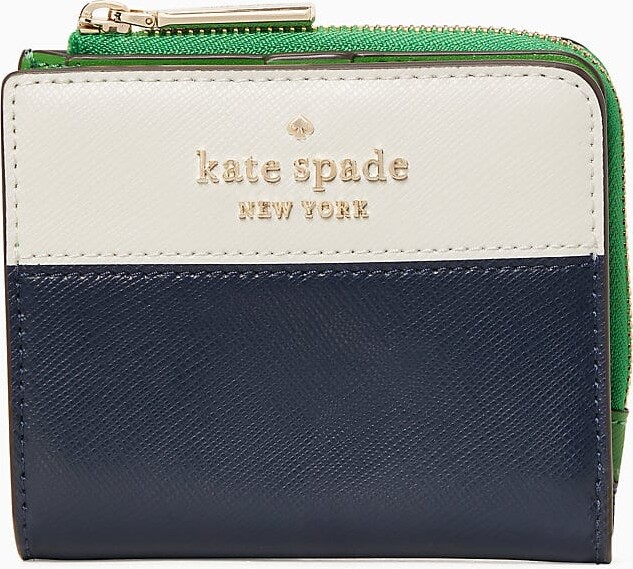 Kate Spade Staci Colorblock Small L-Zip Bifold Wallet - ShopStyle